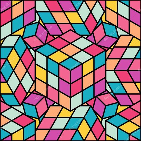 Colored Cube Pattern Stock Vector Image By © 107716606