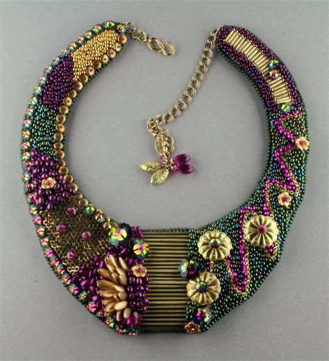 Bead Embroidered Collar Radiator Road From Textured Bead Embroidery By Linda K Landy Bead