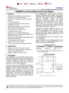DS280BR810 Low Power 28 Gbps 8 Channel Linear Repeater Ds280br810 Low Power 28 Gbps 8