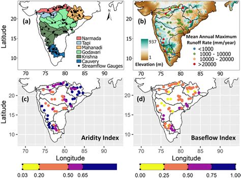 A Locations Of Streamflow Gauges With Catchment Boundaries In Six Download Scientific Diagram