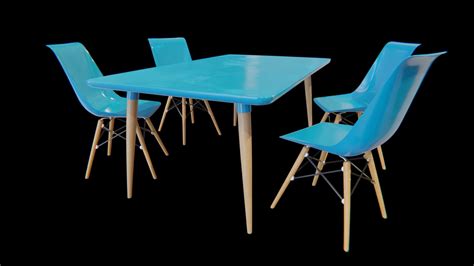 테이블과 의자 세트 02 3d 모델 8 3ds Unknown Blend Dae Fbx Gltf Obj Stl Free3d
