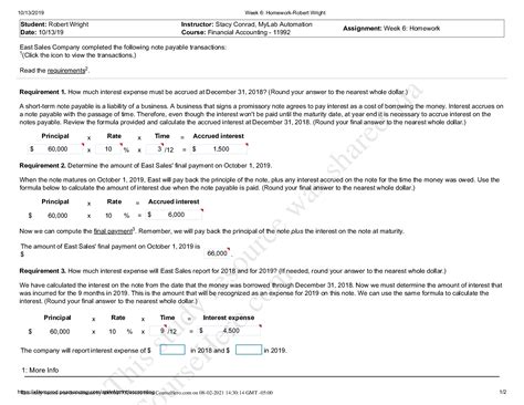 Week 6 Accounting Homework Assignment Browsegrades