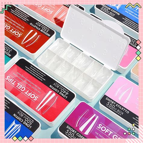550 Pcsset Nail Tips Kit Nail Extensions Clear Gelly Tips Soft Gel