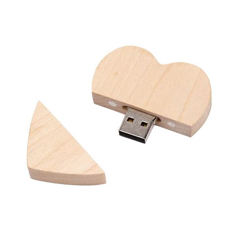 Usb памет 64gb 3 0 във формата на сърце ключодържател дърво и кутия Emag Bg