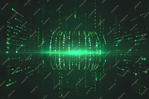 Premium Photo Generative Ai Illustration Digital Data Streams Flow Into Each Other Green