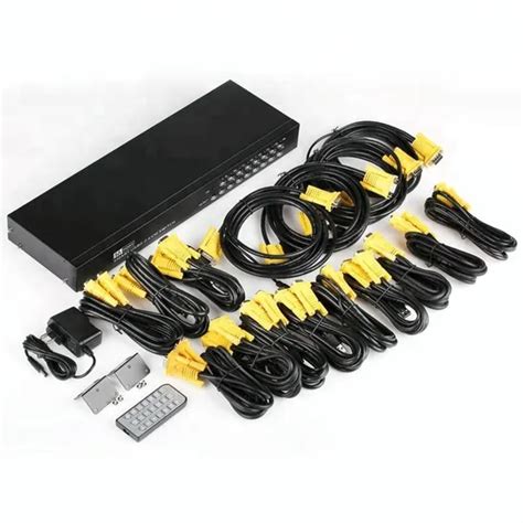 Remote Control 16 Port Auto VGA Hot Swapping Rackmount USB2 0 Kvm Switch Dp Kvm Switch 4K 60Hz