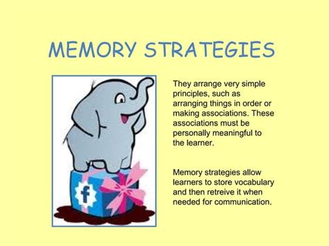 Language Learning Strategies Memory Strategies Ppt