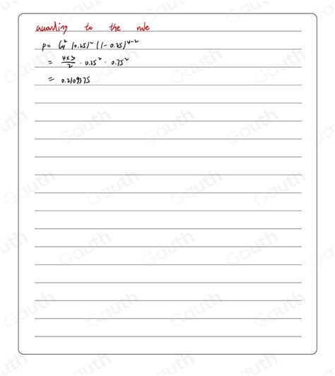solved in a binomial situation n 4 and π 0 25 determine the