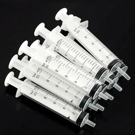 10pcs 10ml Disposable Plastic Syringe Without Needles Use For Industrial Injectionwith T In