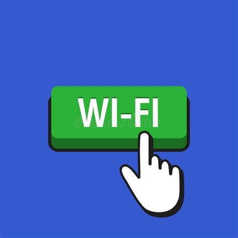 Hand Mouse Cursor Clicks The Wi Fi Button Stock Vector Illustration