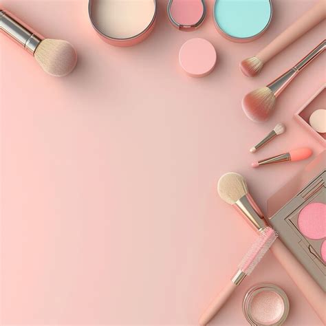 Premium Photo 3d Rendered Photos Of Make Up Background With Copy Space For Text Colored Background