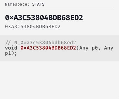 N 0xa3c53804bdb68ed2 FiveM Natives Cfx Re Docs