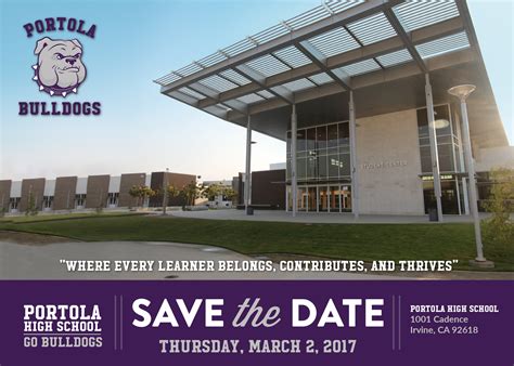 Artstation Portola High School Dedication Save The Date