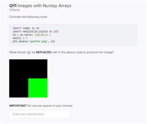 Solved Q11 Images With Numpy Arrays 3 Points Consider The