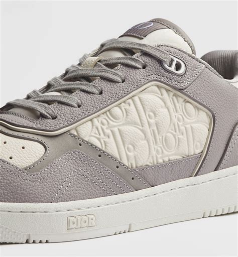 B27 Uptown Low Top Sneaker Trianon Gray And Cream Grained Calfskin With
