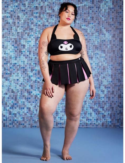 Kuromi Contrast Skirted Swim Bottoms Plus Size Plus Size Swim