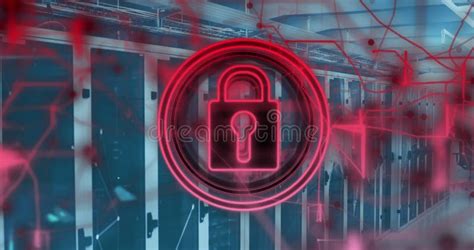 image of padlock in circle navigation pattern over connected dots on