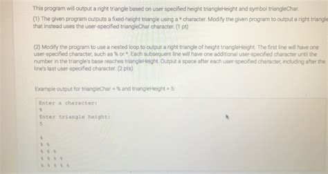 In Java This Program Will Output A Right Triangle Based On User