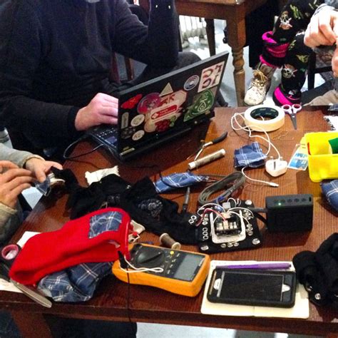 Adafruit Flora Microcontroller In An E Textile Circuit With Conductive