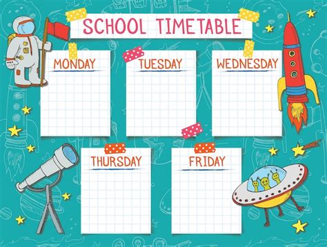학교 시간표 무료 벡터