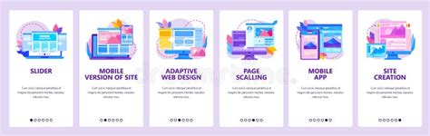 Website And Mobile App Onboarding Screens Vector Template Stock Vector Illustration Of Icon