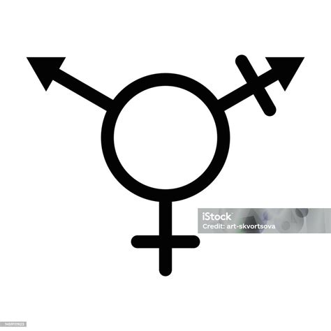 Lgbt 상징 트랜스젠더 흑백 디자인 트랜스젠더 기호 기호 디자인 0명에 대한 스톡 벡터 아트 및 기타 이미지 0명
