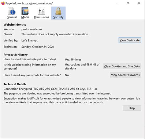 Proton Mails Tlsssl Certificate Proton