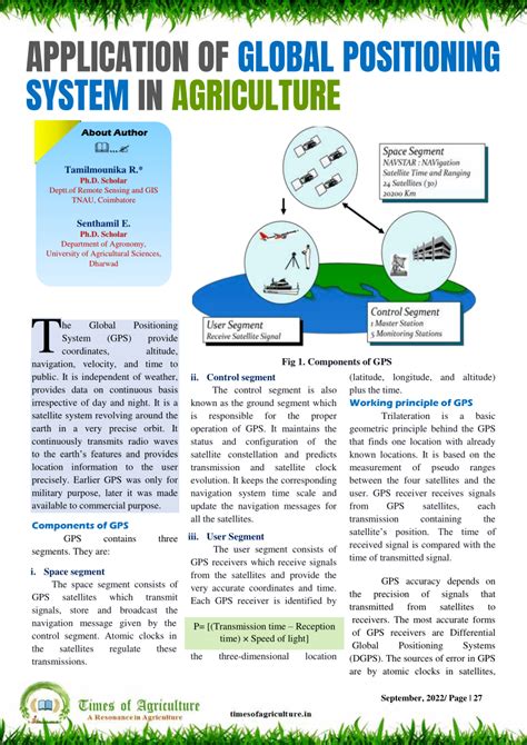 Pdf Applications Of Global Positioning Systems In Agriculture