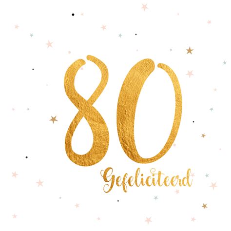 Verjaardagskaart Happy 80 Jaar Kaartje2go
