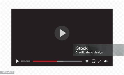 흰색 배경에서 격리된 비디오 플레이어 인터페이스입니다 웹 사이트 및 모바일 앱용 비디오 스트리밍 템플릿 디자인입니다 벡터 일러스트레이션 Hd 포맷에 대한 스톡 벡터 아트 및