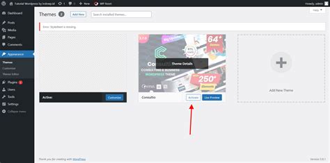 tutorial install theme consultio tutorial wordpress