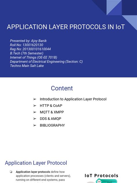 Application Layer Protocols In Iot Pdf Business