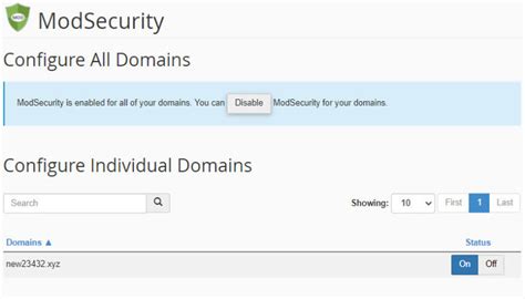how to disable modsecurity in cpanel