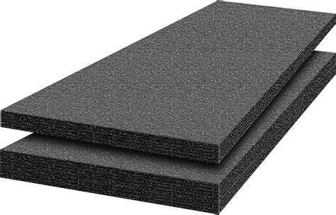 2 Sheets Customizable Polyethylene Foam 54 X 16 X 2 And 54 X 16 X 1 5 Thick Black