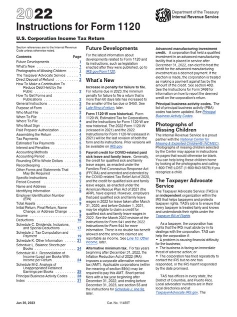 Instructions For Form 1120 Pdf Irs Tax Forms Limited Liability Company