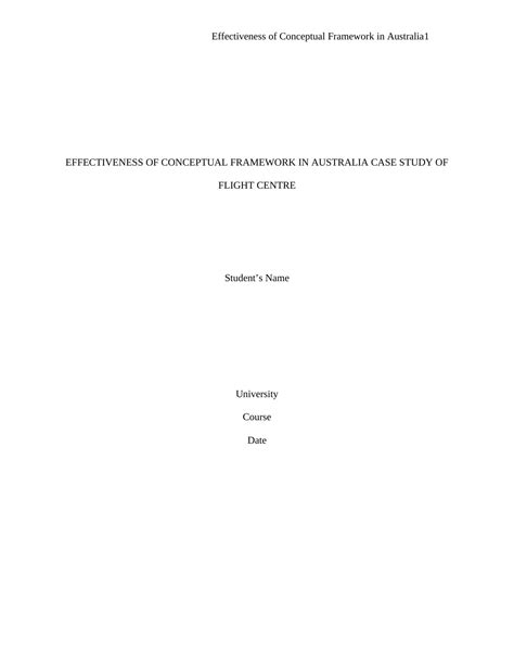 Flight Centre And Conceptual Framework Australian Finance