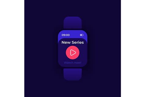 Video Broadcasting Smartwatch Interface Vector Template
