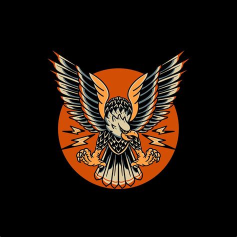 Thunder Eagle Tattoo Style Buytshirtdesigns