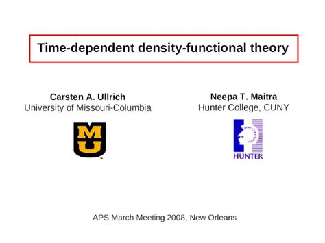 Ppt Time Dependent Density Functional Theory Pdfslidenet