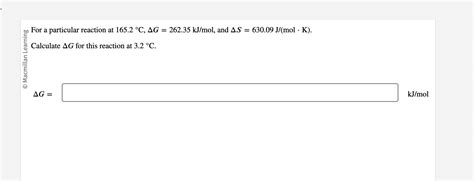 Solved For a particular reaction at C ΔG Chegg