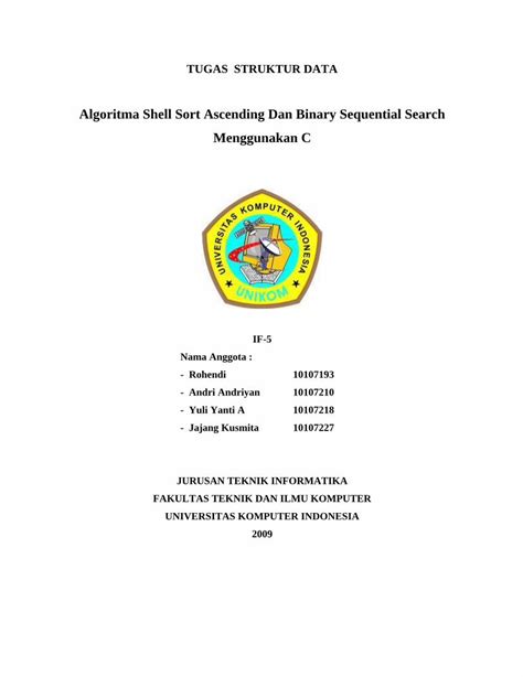 pdf algoritma shell sort ascending dan binary sequential search menggunakan c dokumen tips