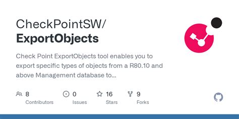 Github Checkpointsw Exportobjects Check Point Exportobjects Tool Enables You To Export