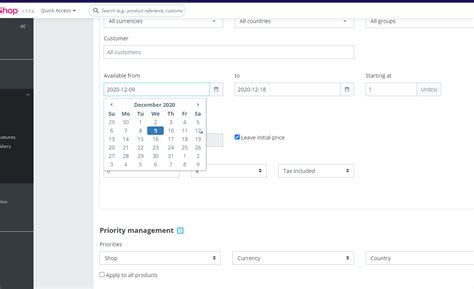 Specific Price Date Format Error · Issue 22383 · Prestashopprestashop