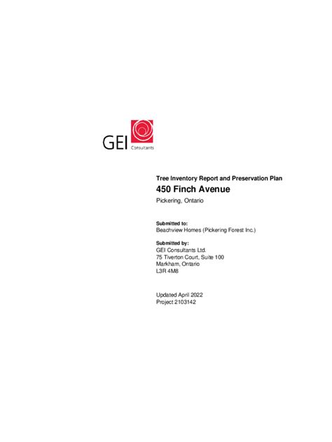 Fillable Online Tree Inventory Report And Preservation Plan Fax Email Print PdfFiller