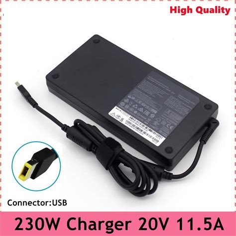 Used W W Laptop Ac Charger Power Adapter For Lenovo Usb Square Tip Yellow Pro Ubb Threads