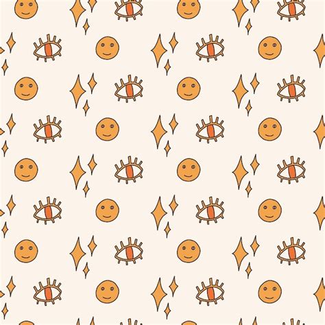 Premium Vector Vintage Smiley Face Seamless Pattern