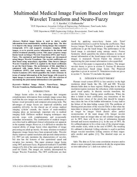 pdf multimodal medical image fusion based on integer wavelet transform and neuro fuzzy