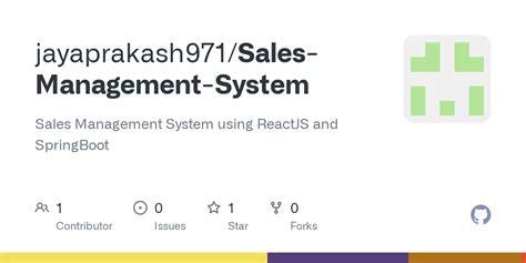 Github Jayaprakash Sales Management System Sales Management