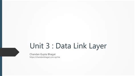 Unit 3 Data Link Layer Part B Ppt