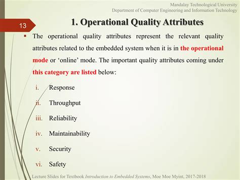 Chapter 3 Charateristics And Quality Attributes Of Embedded System Pptx